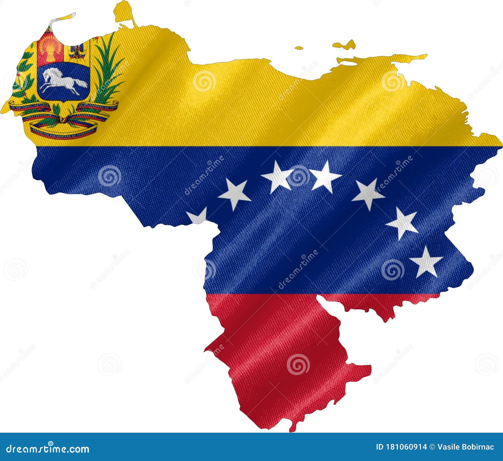 Venezuela Map with Flag stock illustration. Illustration of land ...