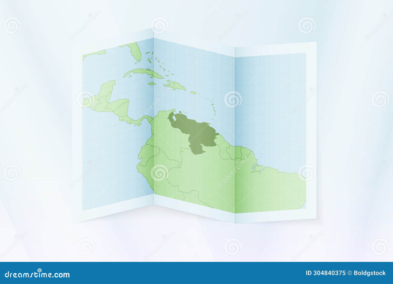 Venezuela Map, Folded Paper with Venezuela Map Stock Vector ...