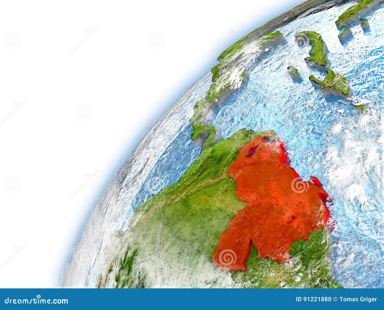 Venezuela on Model of Planet Earth Stock Illustration - Illustration of ...