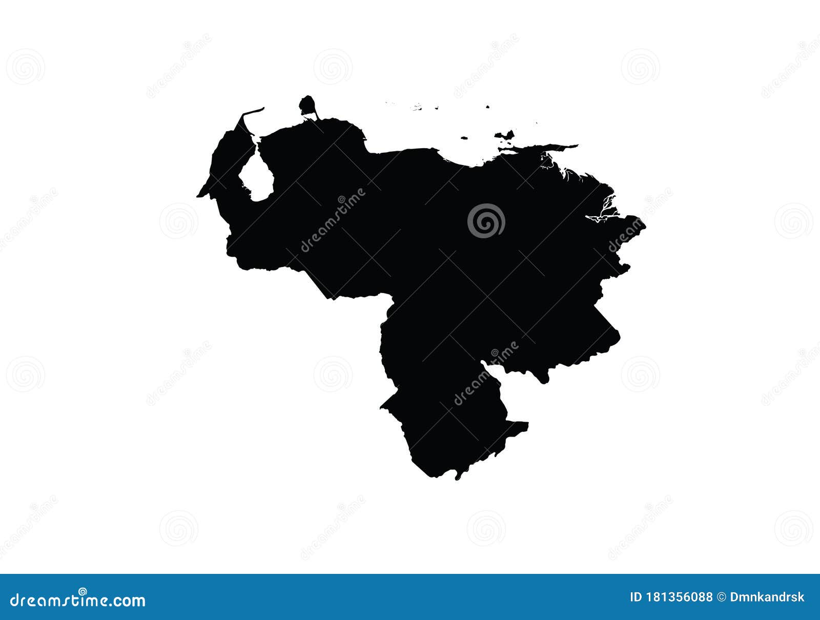 Venezuela Outline Map Country Shape Stock Vector - Illustration of ...