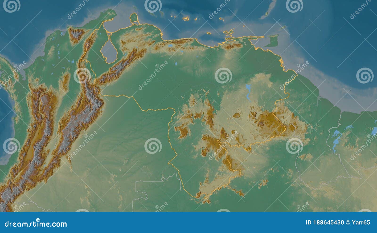 Venezuela - Overview. Relief Stock Illustration - Illustration of profile, travel: 188645430