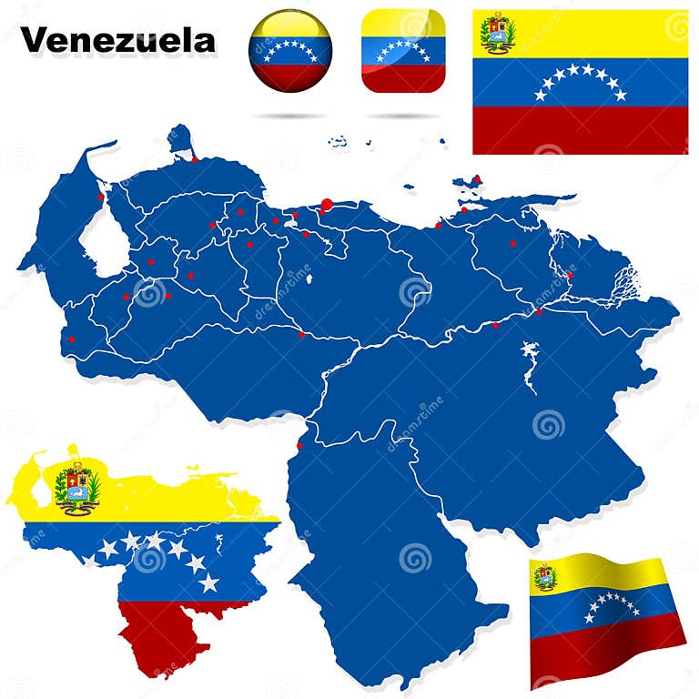 Venezuela set. stock vector. Illustration of borders - 14308857