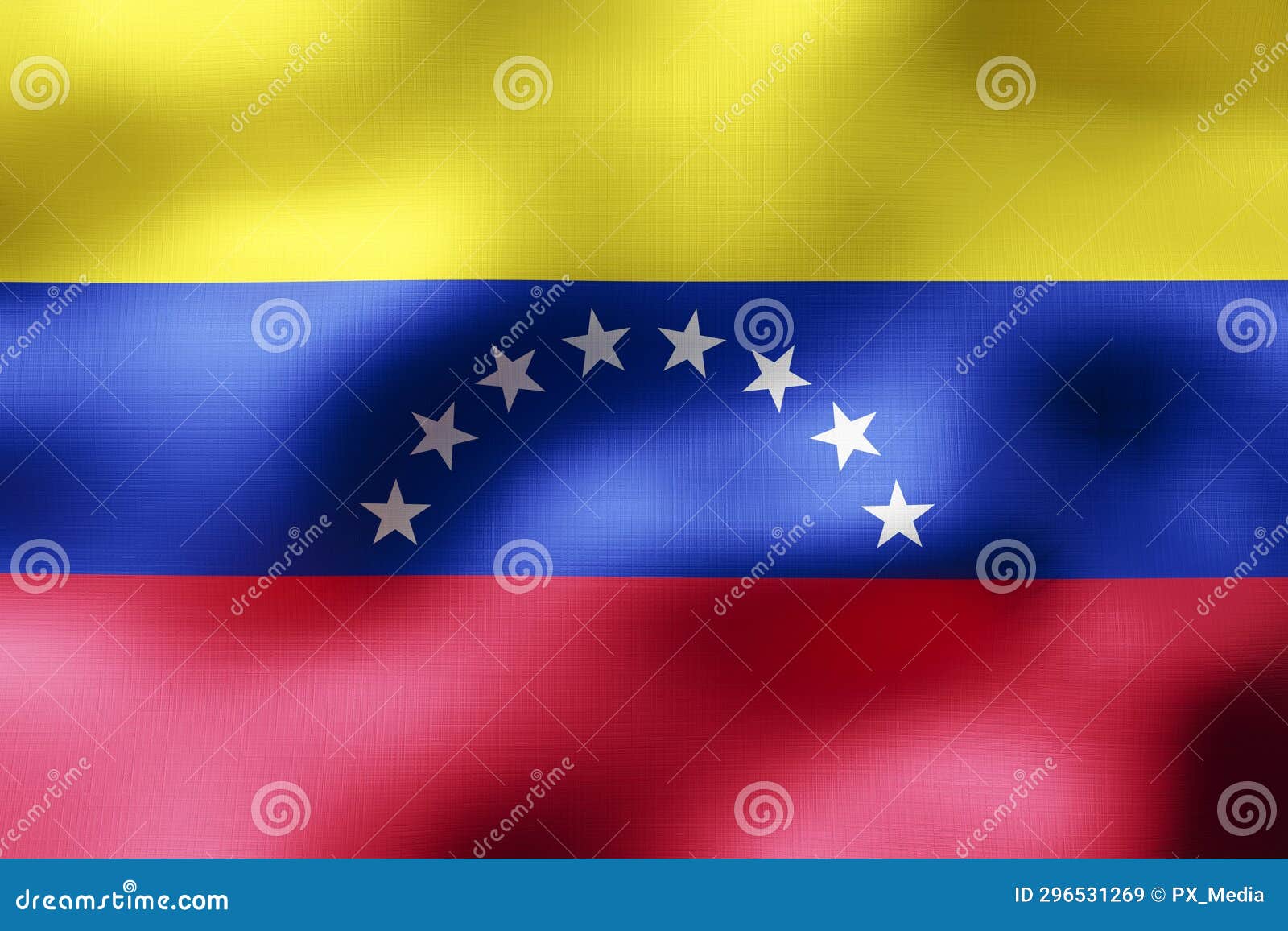 Venezuela - Textile Flag - 3d Illustration Stock Illustration ...