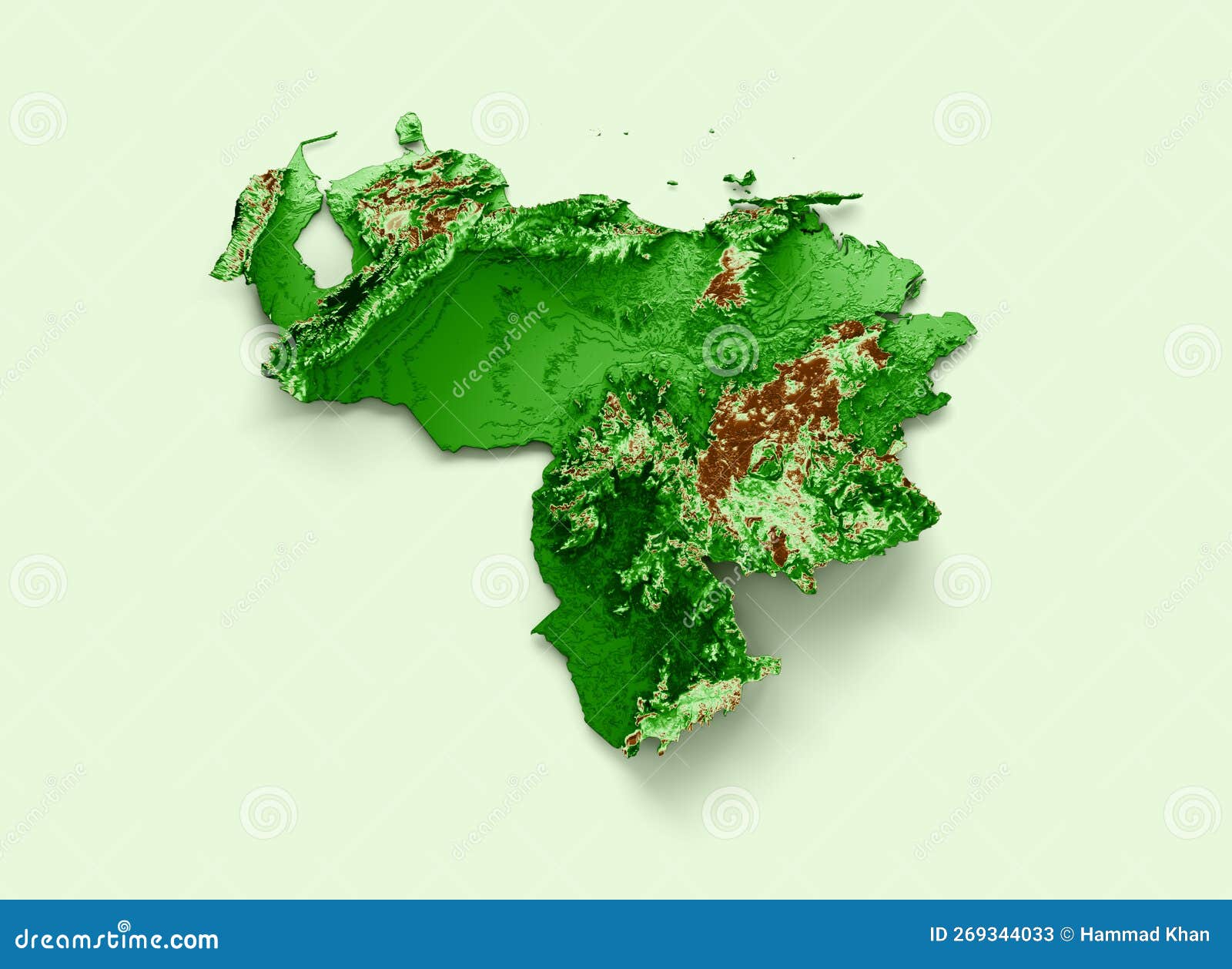 Venezuela Topographic Map 3d Realistic Map Color 3d Illustration Stock ...