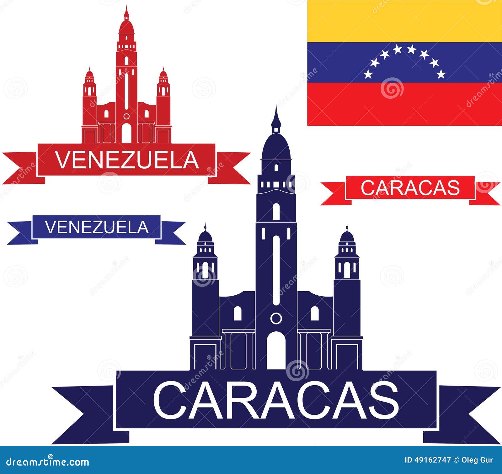 Venezuela stock vector. Illustration of ribbon, caracas - 49162747