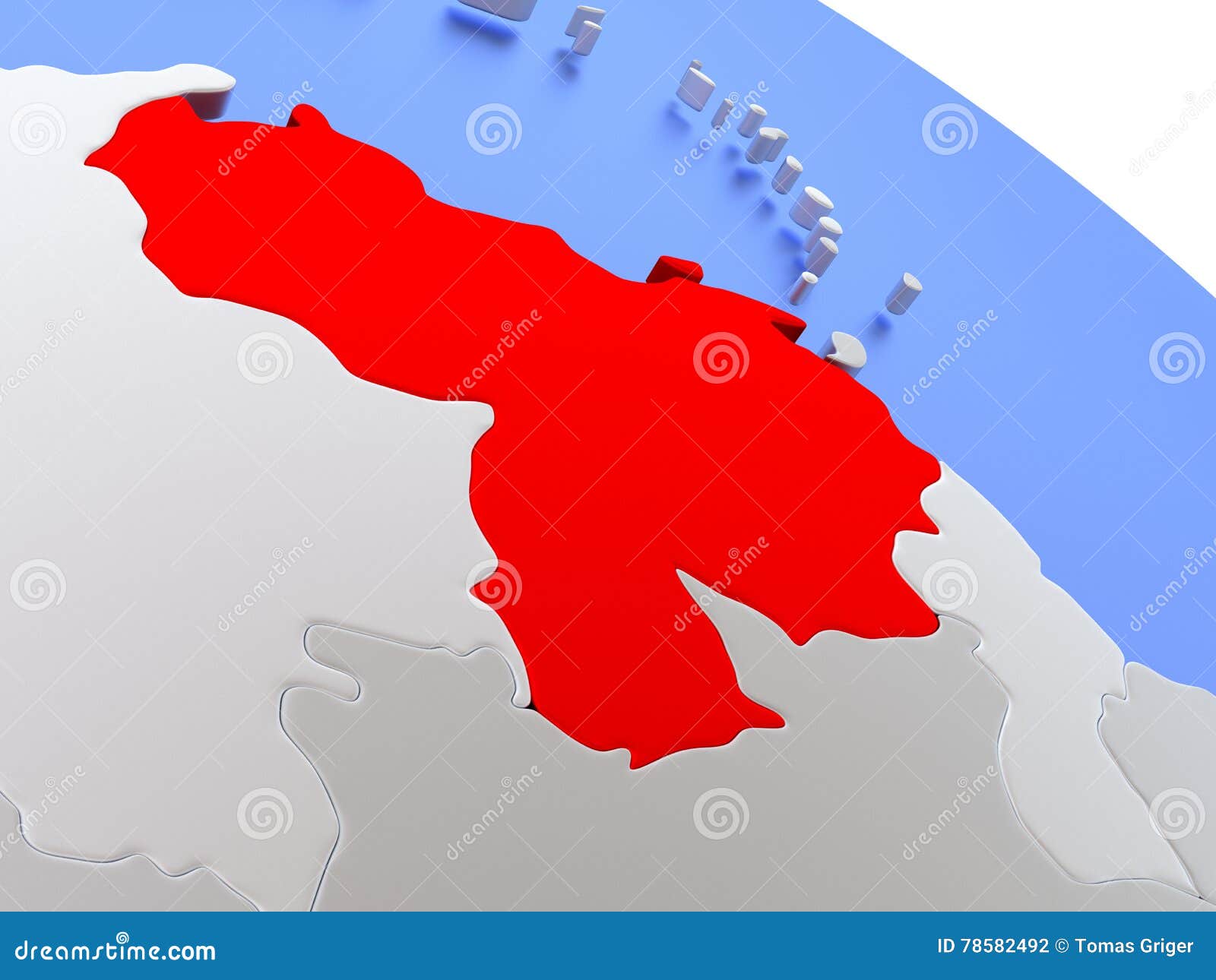 Venezuela on world map stock illustration. Illustration of republic ...