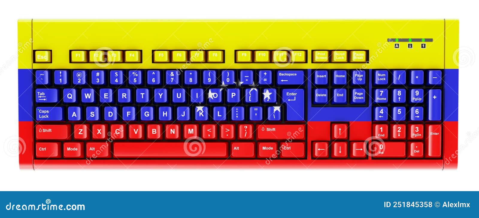 Venezuelan Flag Painted on Computer Keyboard. 3D Rendering Stock ...