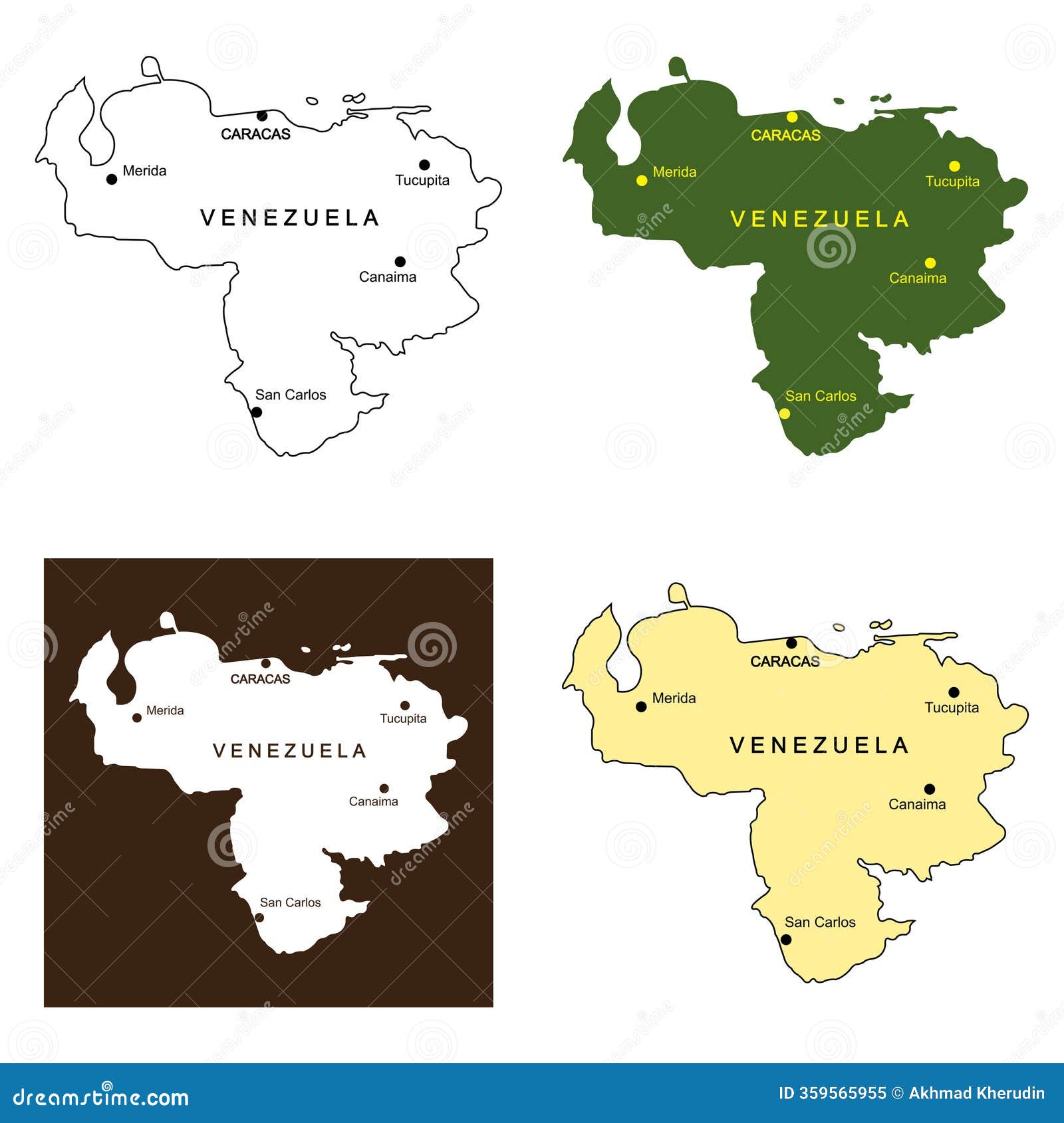 Venezuelan territory map stock illustration. Illustration of south ...