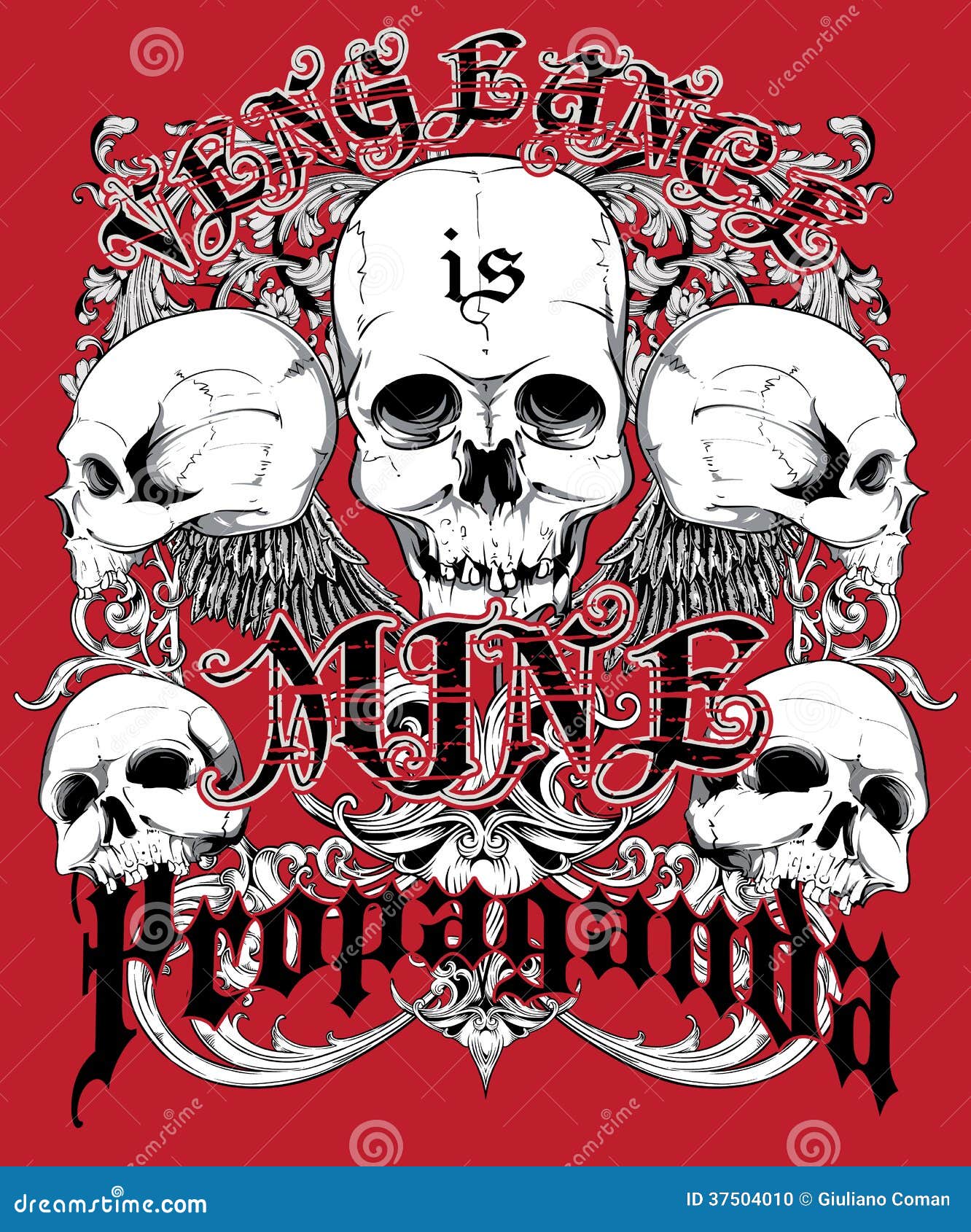 Vengeance is mine stock vector. Illustration of bone - 37504010