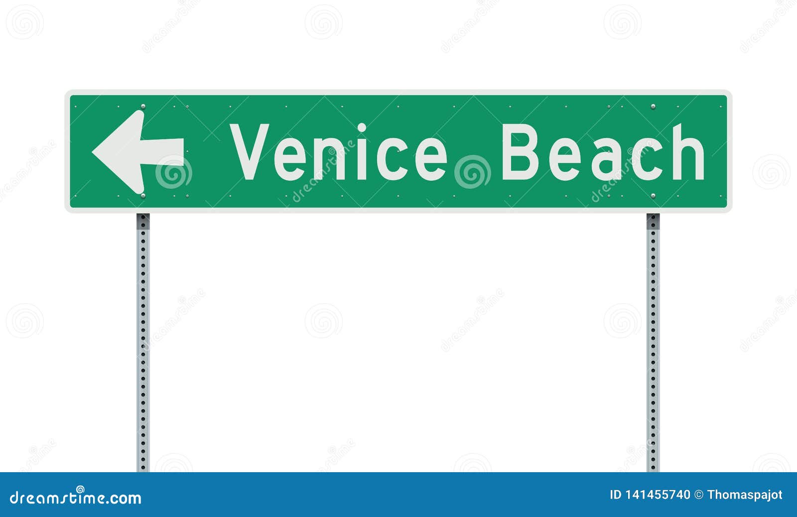 Venice Beach Direction Road Sign Stock Vector - Illustration of ...