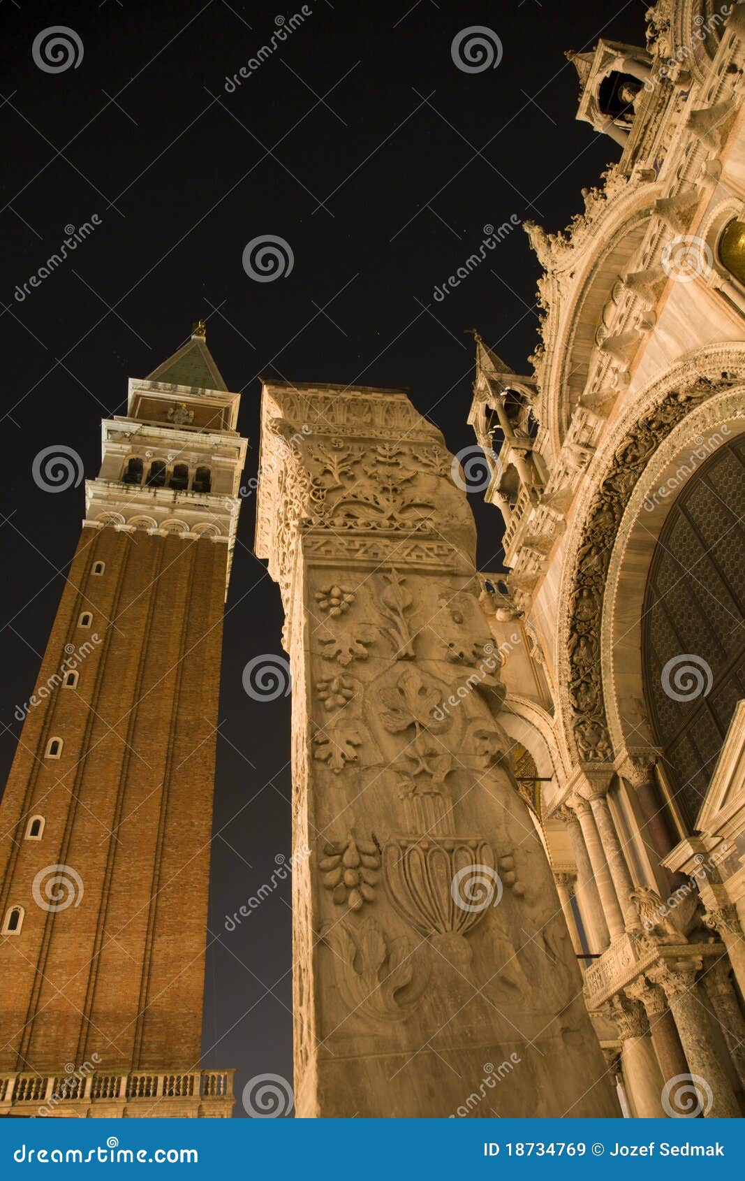 Venice - Bell-tower and the Column Stock Image - Image of gothic ...