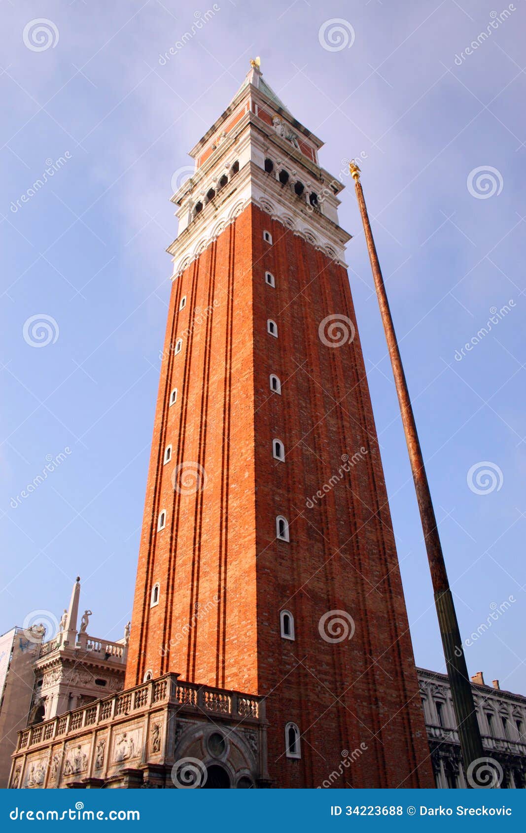 Venice bell tower stock photo. Image of brick, marble - 34223688