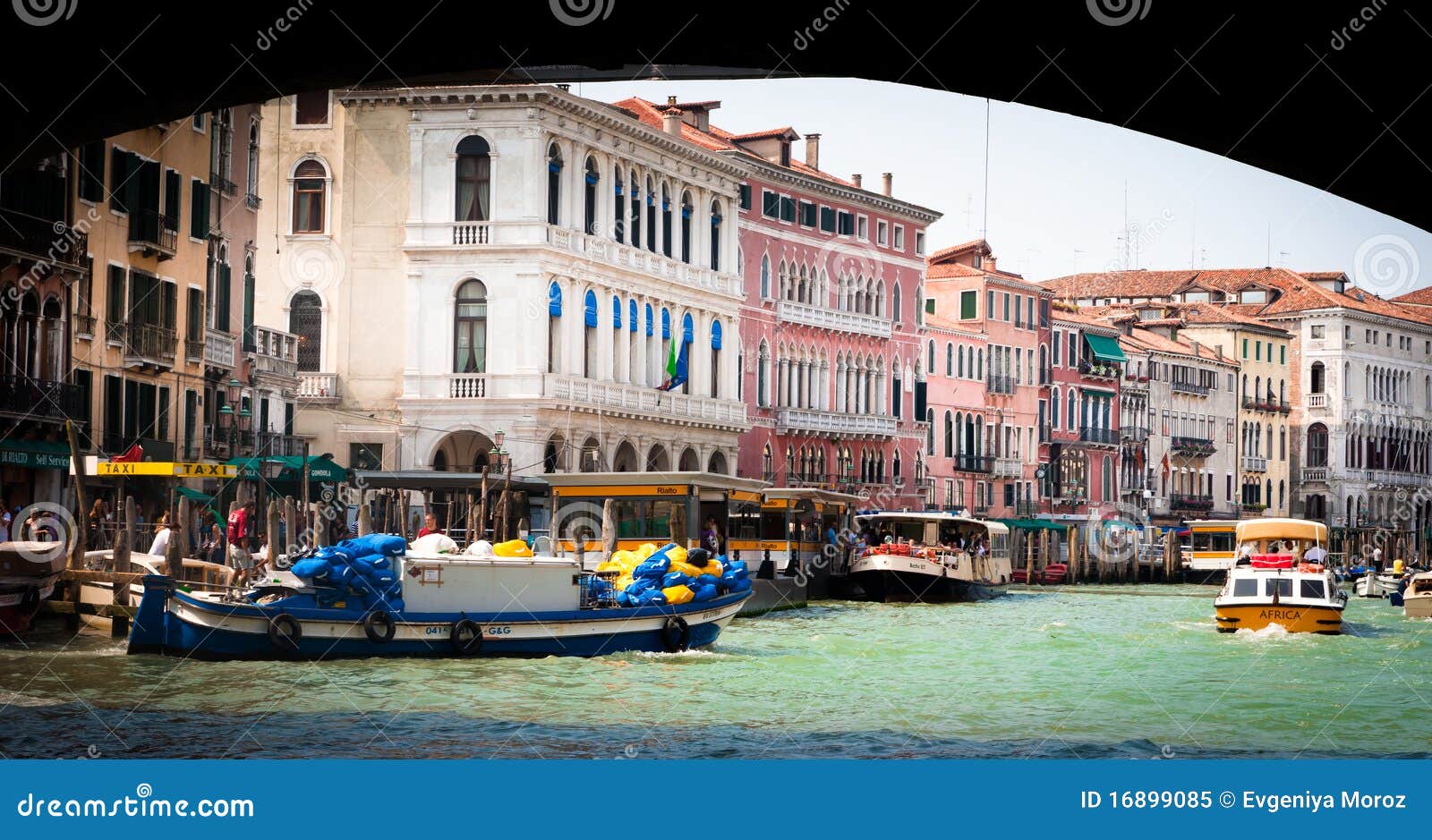 Venice. Boats on Grand Canal Editorial Image - Image of european ...