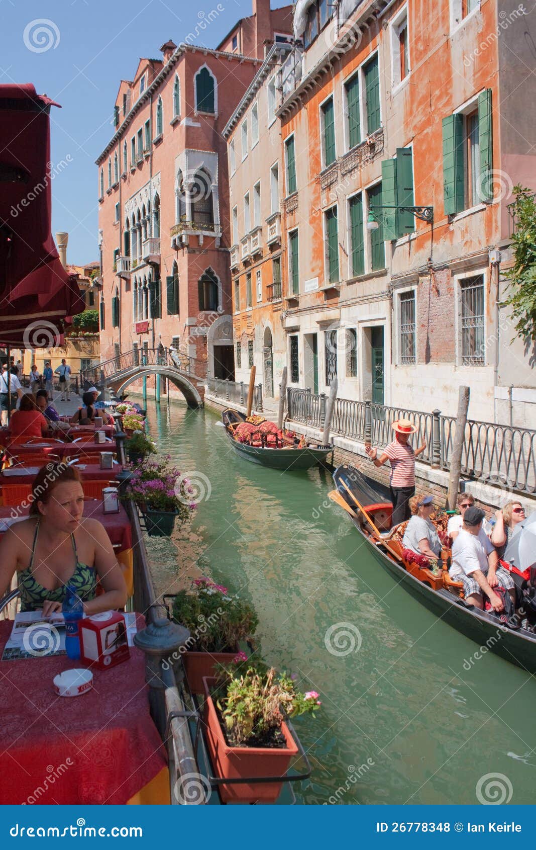 Venice cafe and canal editorial stock photo. Image of tourism - 26778348