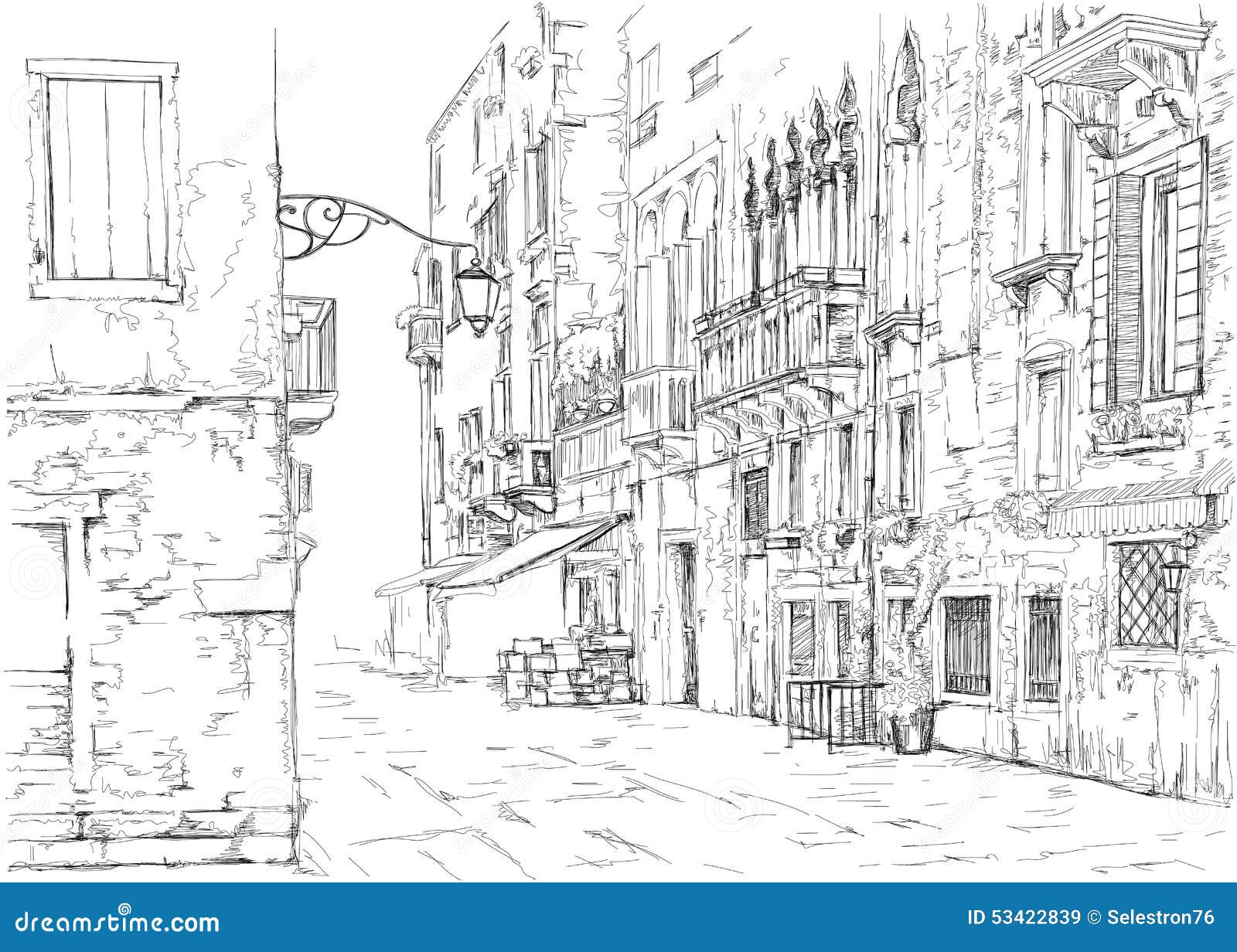 Venice - Calle Fondamenta Megio Stock Vector - Illustration of ...