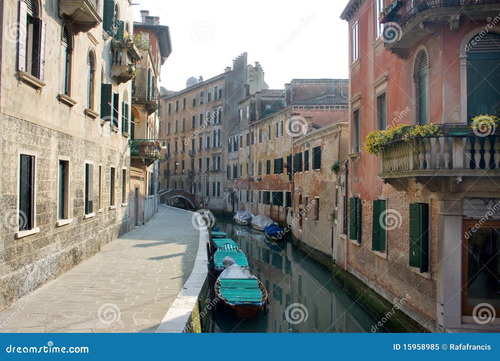 Venice canal and buildings stock image. Image of residence - 15958985