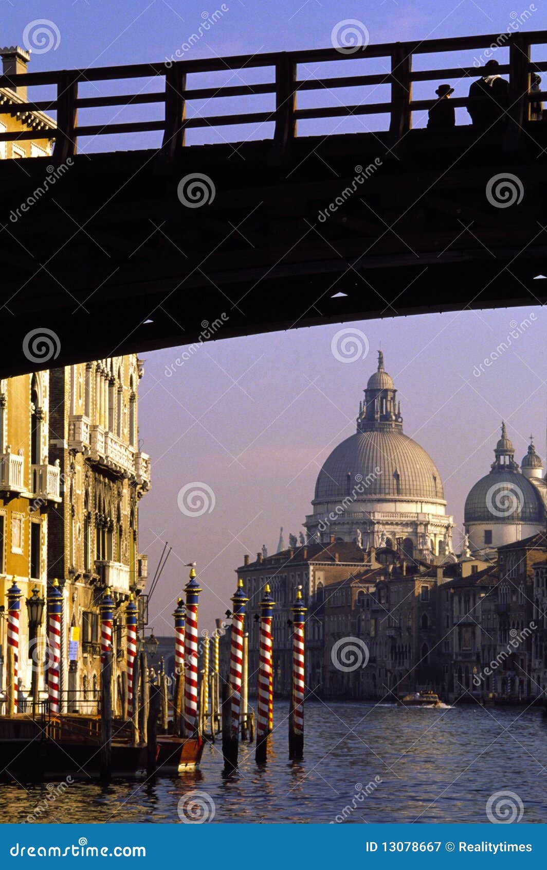 Venice Canal & Foot Bridge Stock Image - Image of church, europe: 13078667
