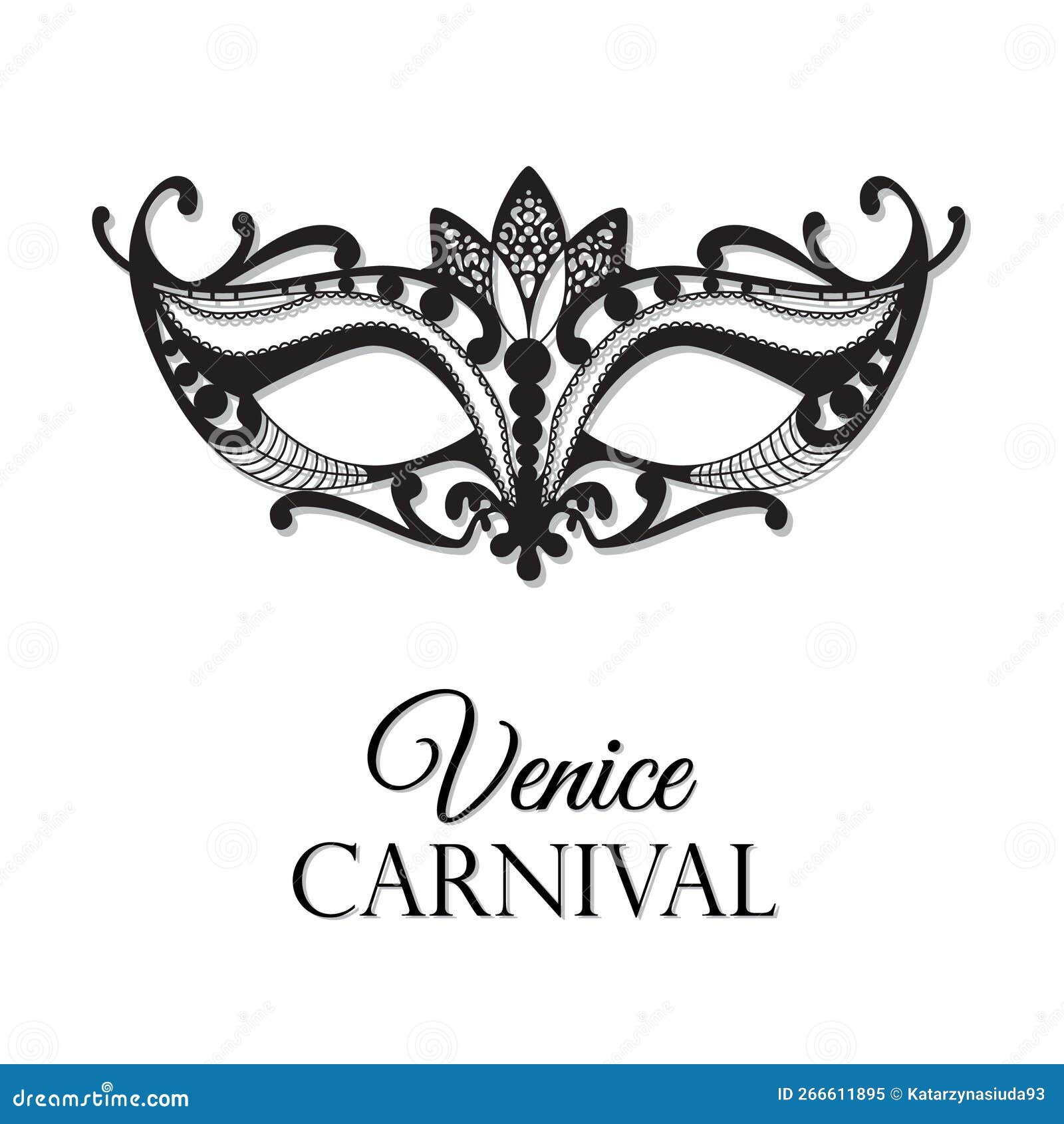 Venice Carnival. Black Lace Mask. Vector Design. Stock Vector ...