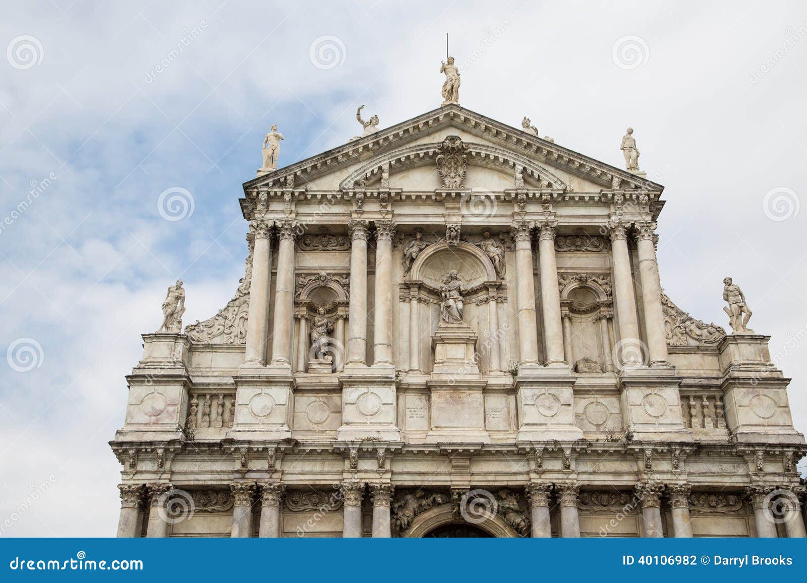 Venice Church with Many Statues Stock Photo - Image of architecture ...