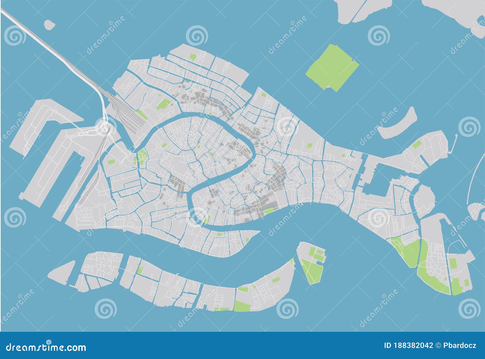 Vector city map of Venice. stock vector. Illustration of city - 188382042