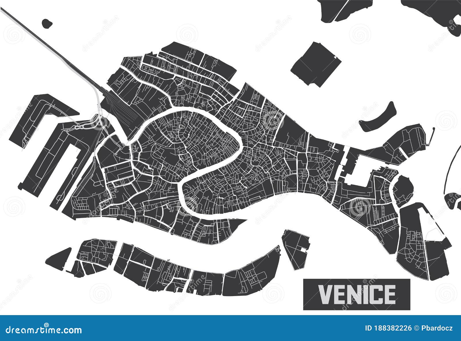 Venice City Italian Republic, Italy, Veneto Map Vector Illustration ...
