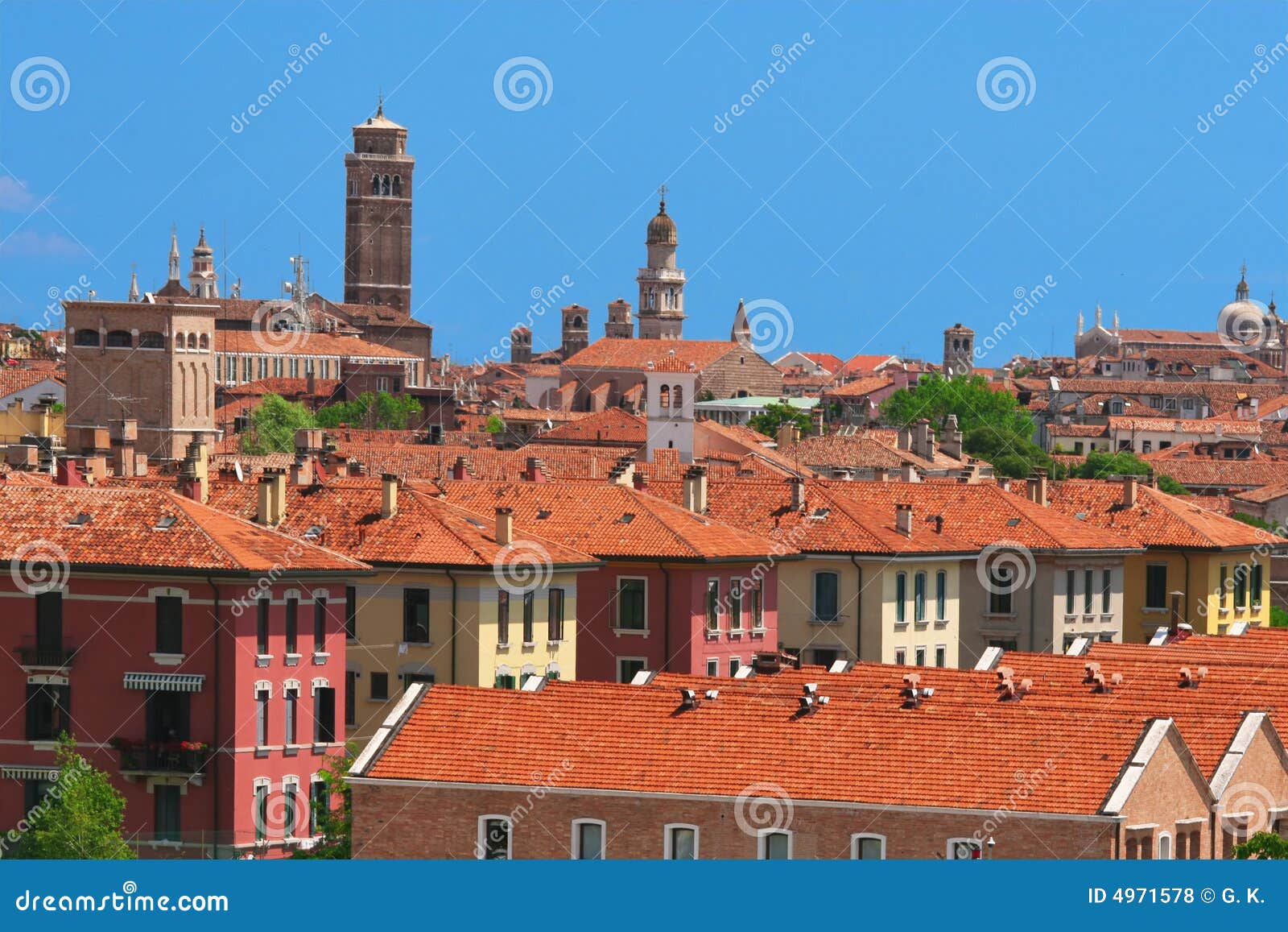 Venice City Grand Canal And Houses Aerial Drone View, Venice Island ...
