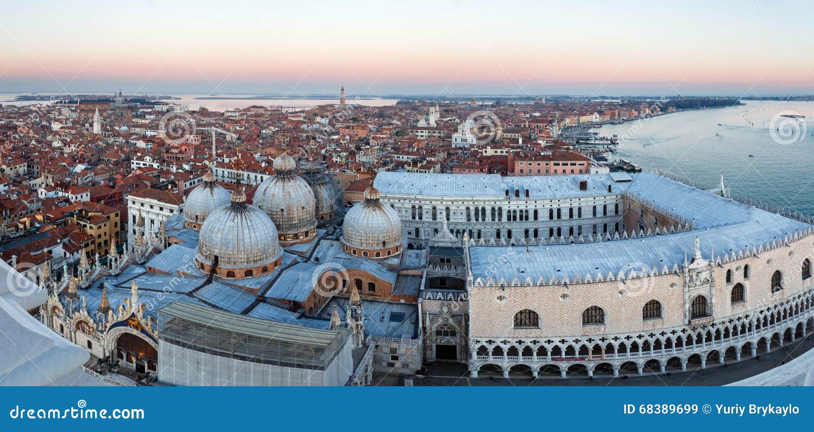 Venice City (Italy) Sunset Top View. Stock Image - Image of church ...
