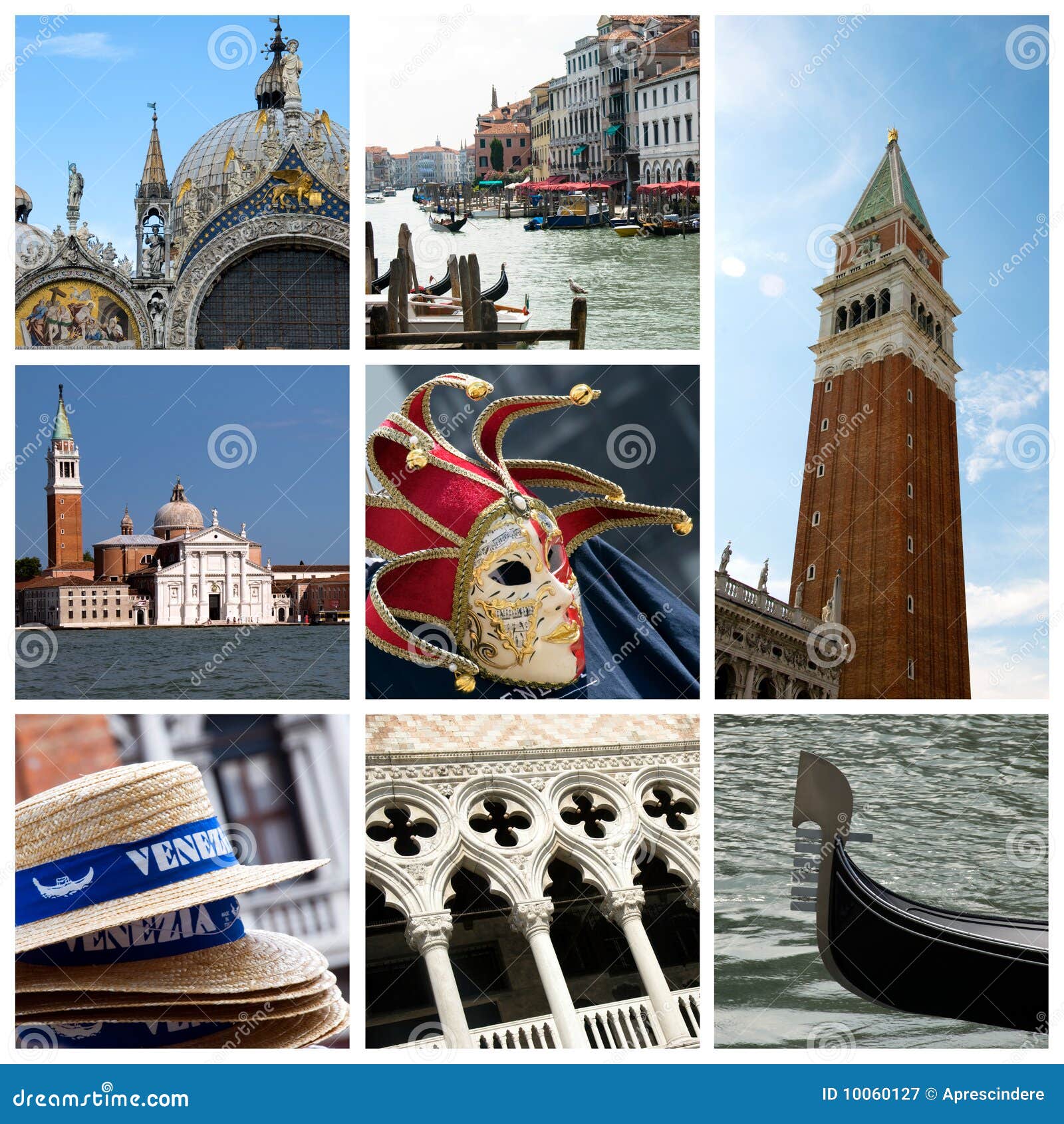 Venice collage - Italy stock image. Image of gondolier - 10060127