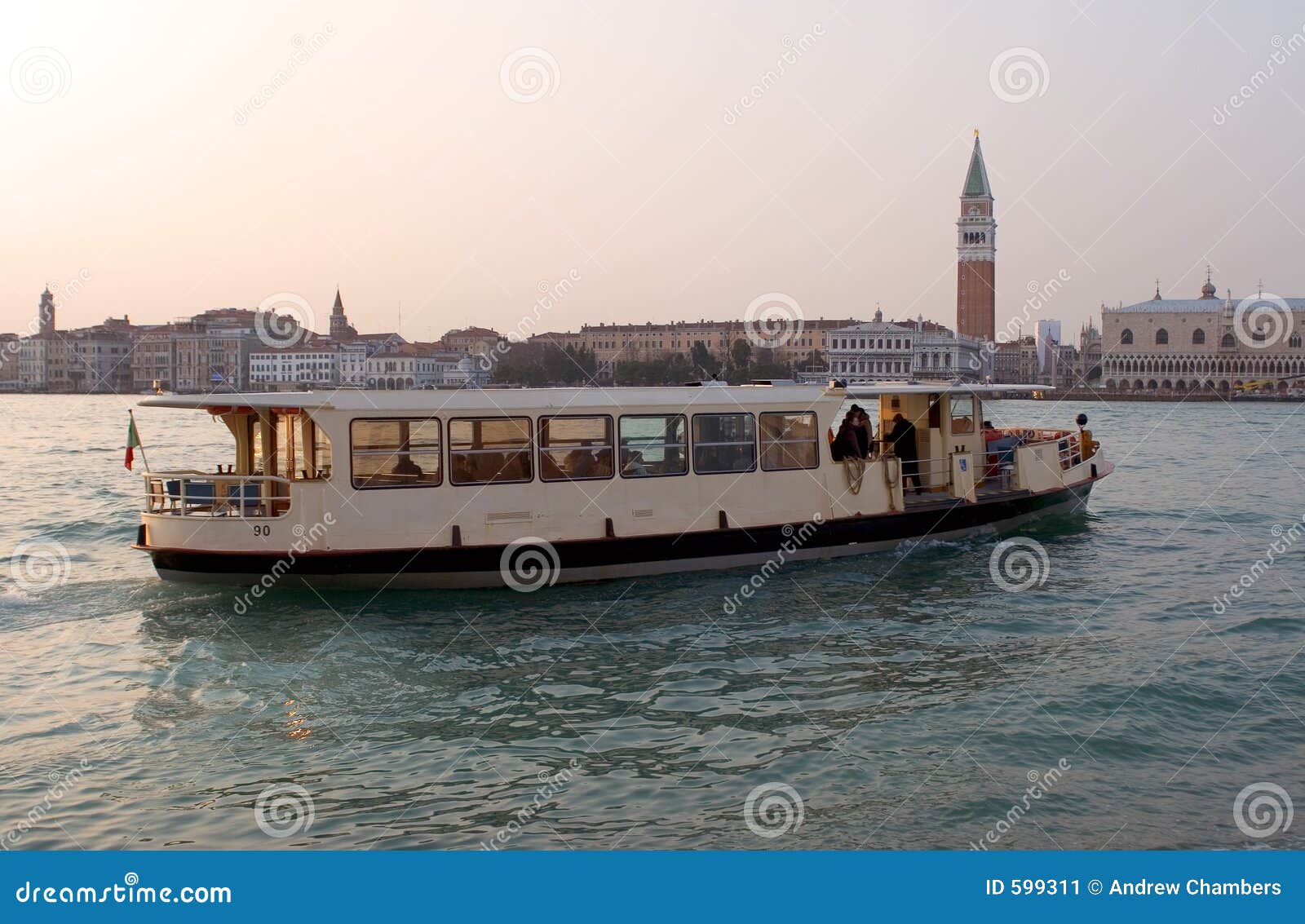 Venice Ferry stock image. Image of tower, square, piazzetta - 599311
