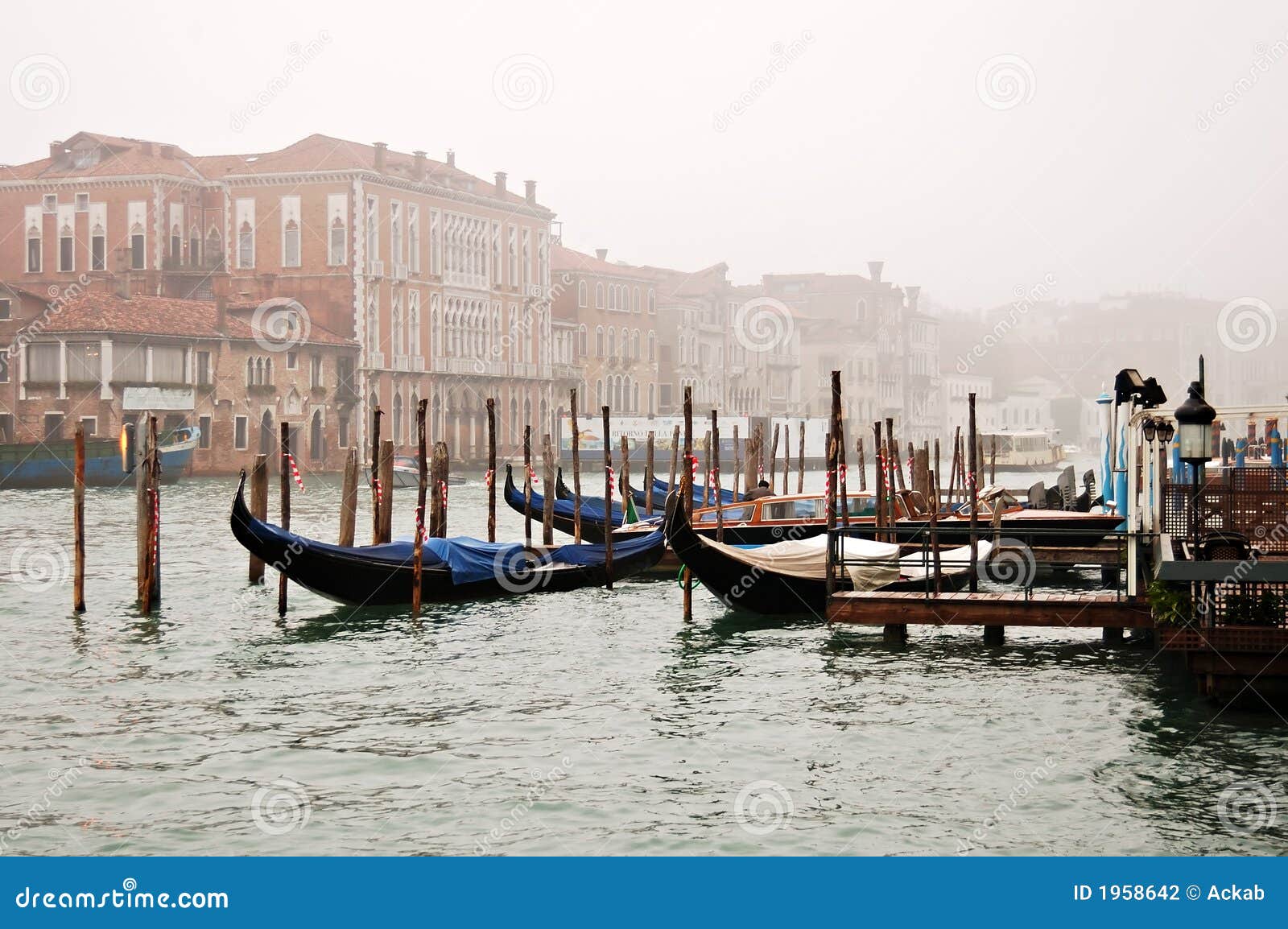 Venice fog stock photo. Image of water, wharf, gondole - 1958642