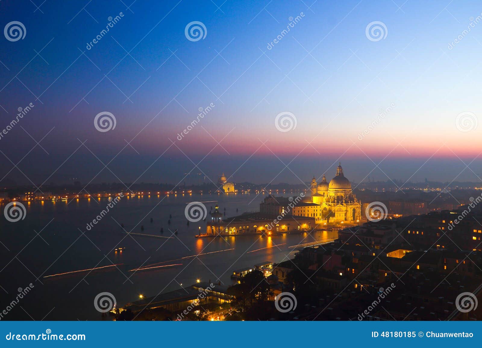 Venice in fog at night stock image. Image of grand, facade - 48180185