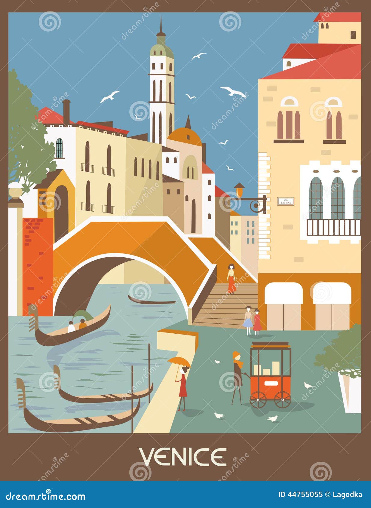 Venice. stock vector. Illustration of beautiful, building - 44755055