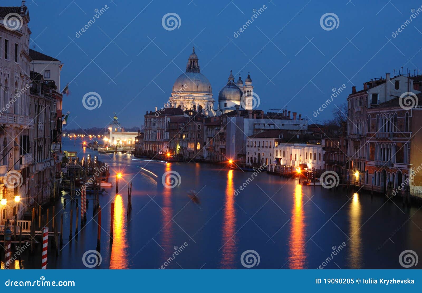 Venice Grand Canal - Night View,Italy Stock Image - Image of ...