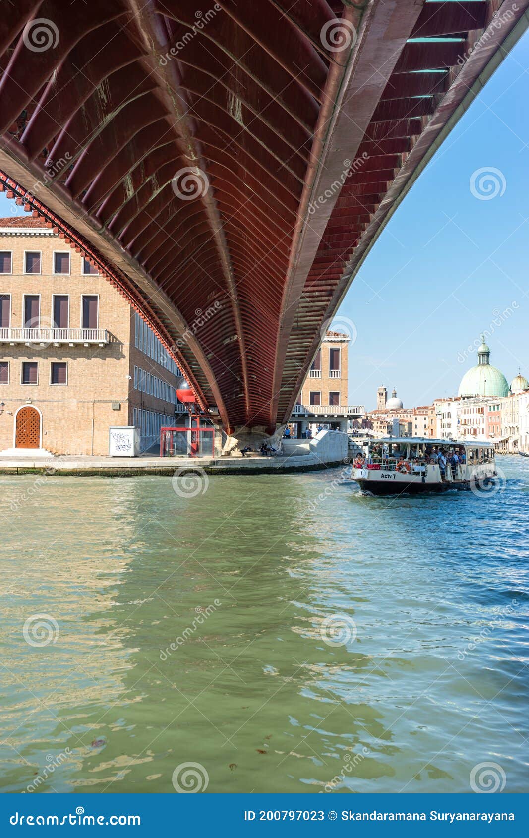 Venice, Italy - 30 June 2018: the Underside Bottom of a Modern Bridge ...