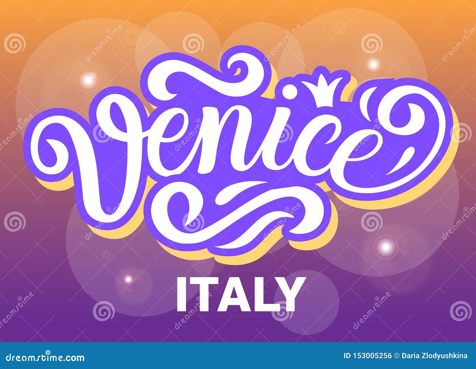 Venice. Italy. Lettering stock illustration. Illustration of vector ...