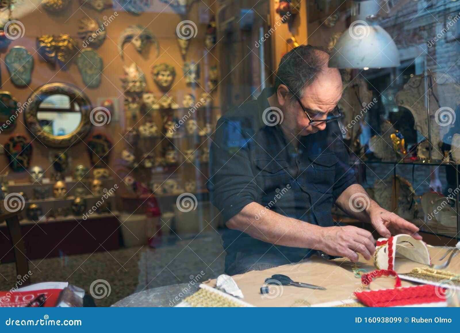 Venice, Italy, March 3, 2019. Carnival Masks Maker Editorial Stock ...