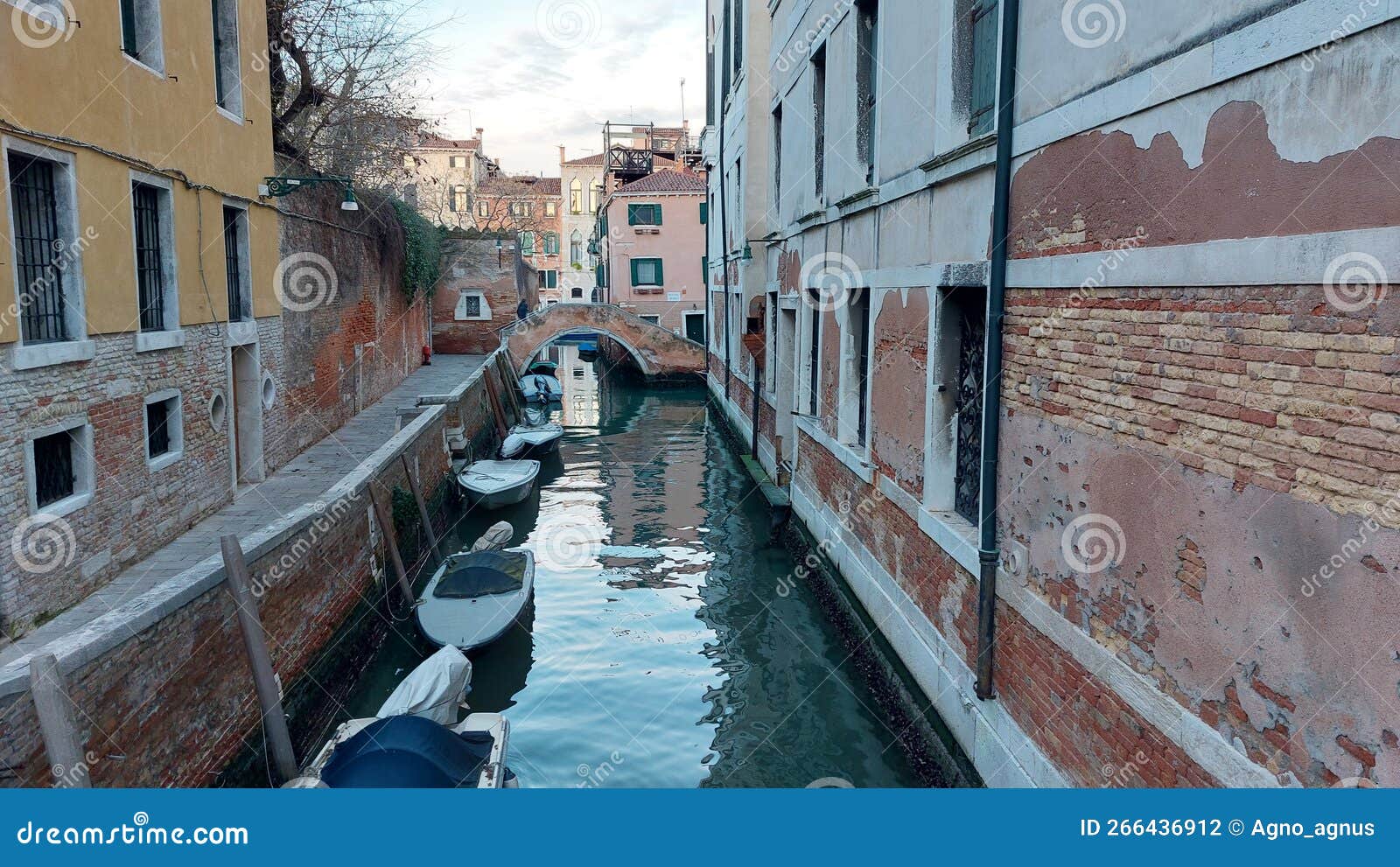 Venice Italy Old Canal Postcard Editorial Photography - Image of ...