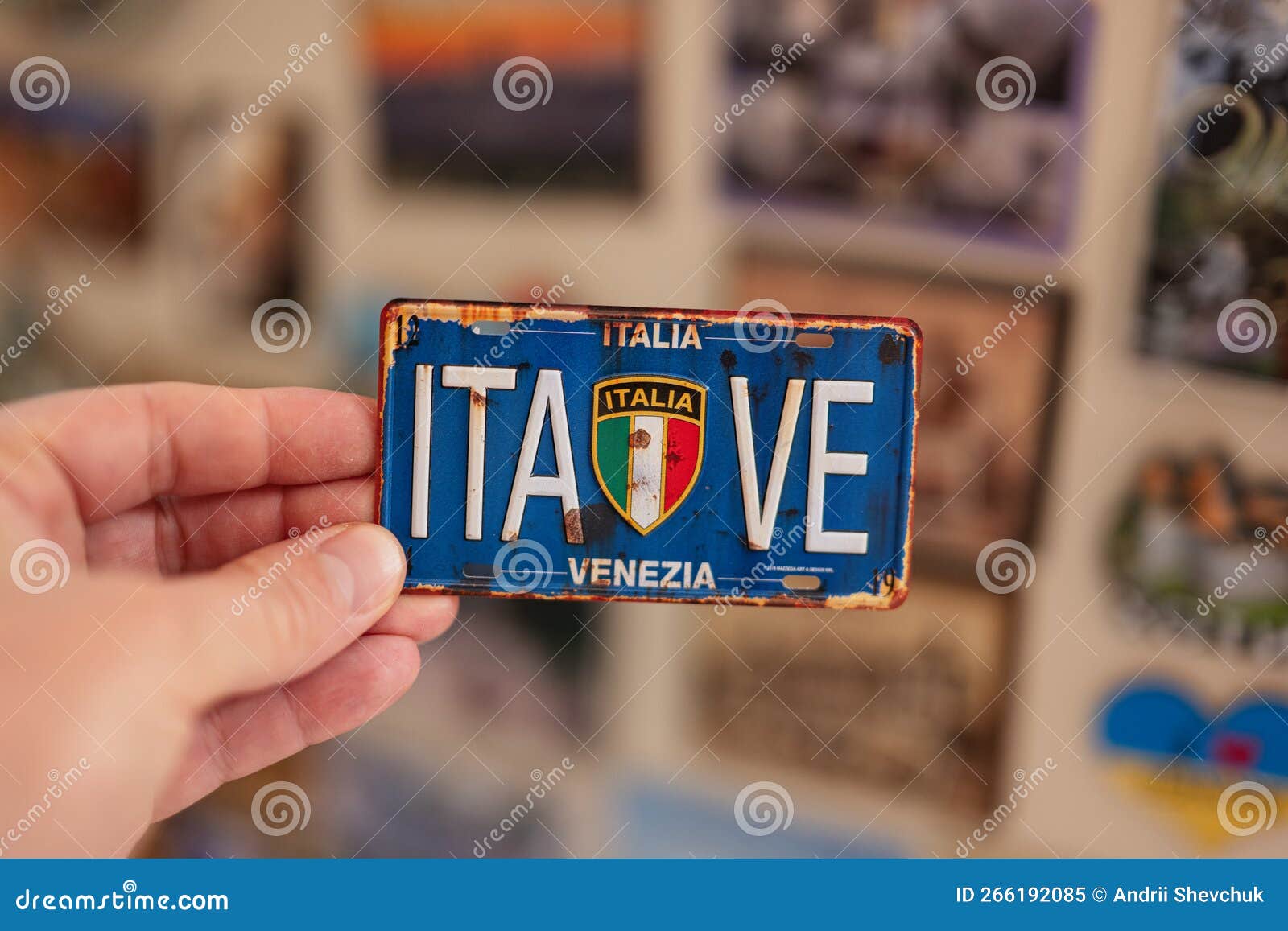 Venice Italy Souvenir Refrigerator Magnet at Hand Stock Image - Image ...