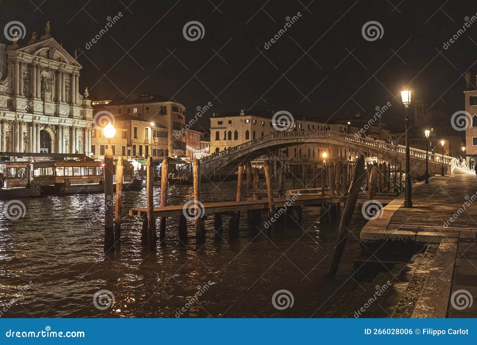 Venice Landscape at Dusk and Night Time Stock Photo - Image of gondola ...