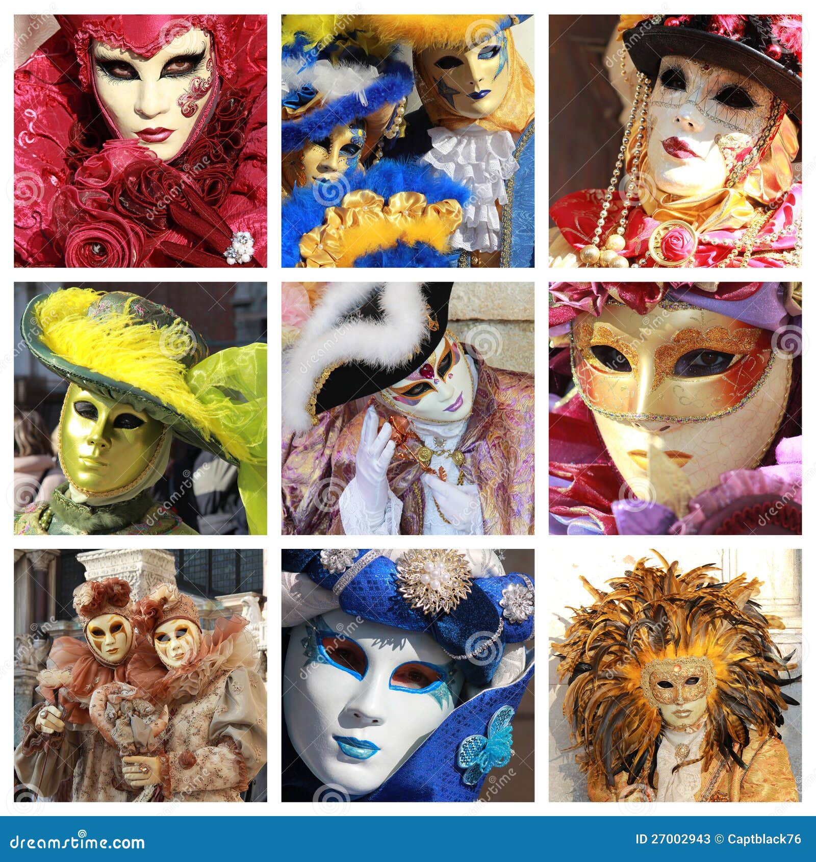 Venice masks collage stock image. Image of traditional - 27002943