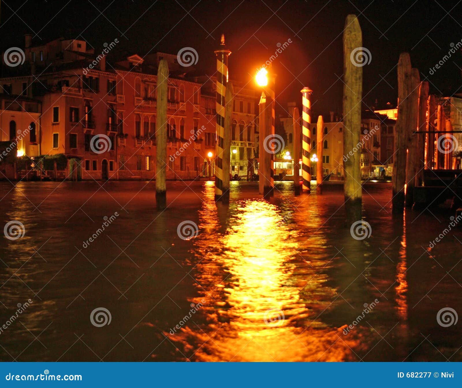 Venice at night stock image. Image of lamp, venice, lamppost - 682277