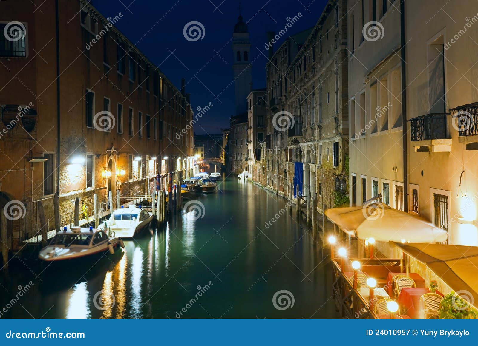 Venice night view stock image. Image of reflection, city - 24010957