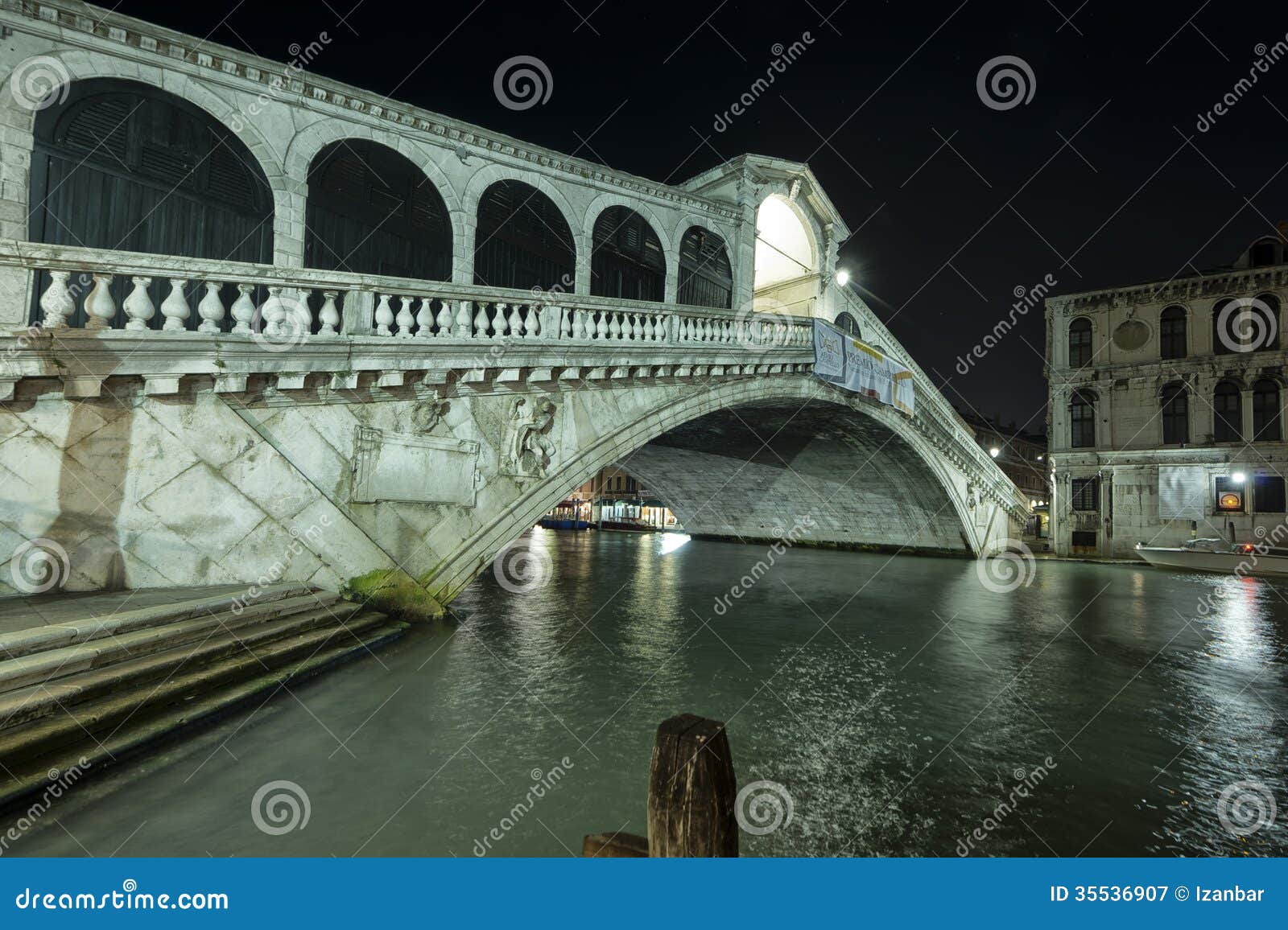 Venice Night View from Rialto Stock Image - Image of grand, cityscape ...