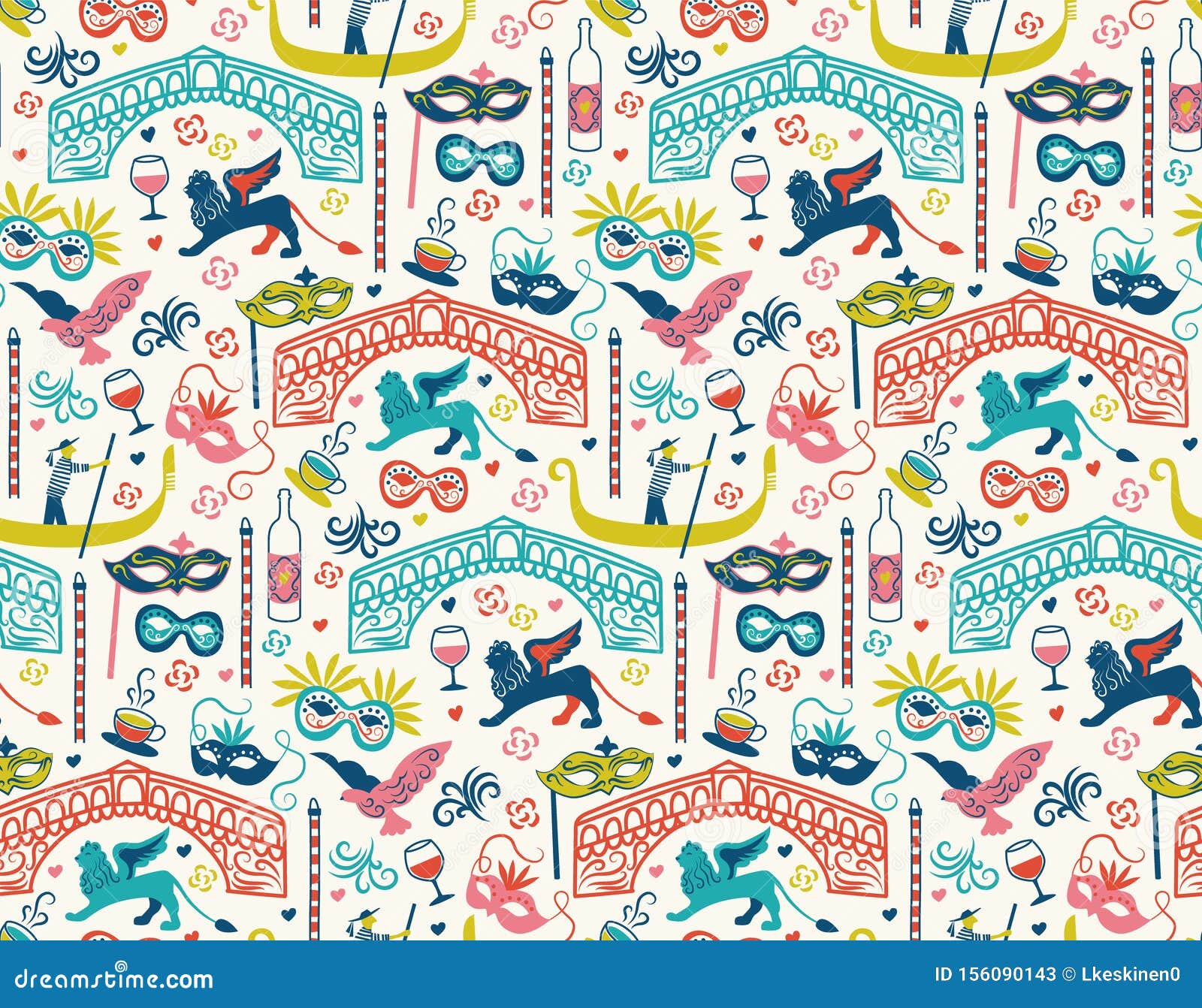 Venice Pattern Seamless Design Illustration Stock Vector - Illustration ...