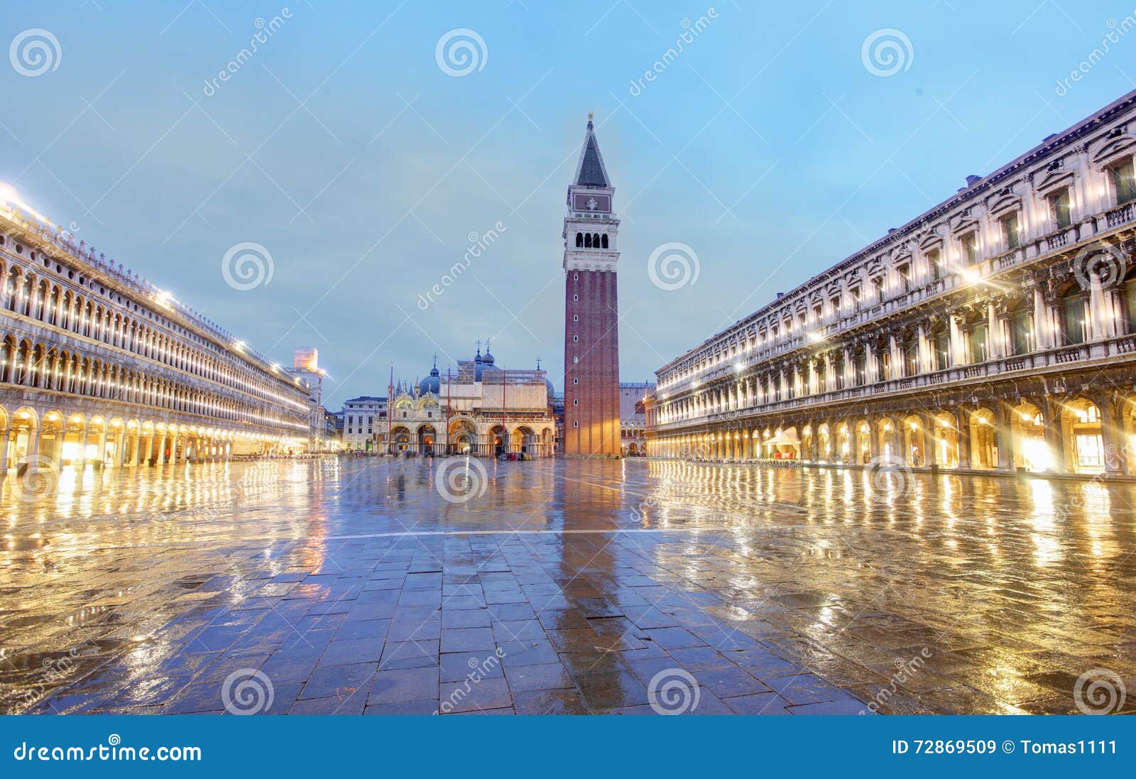 Venice - Piazza San Marco at Night Stock Image - Image of architecture ...