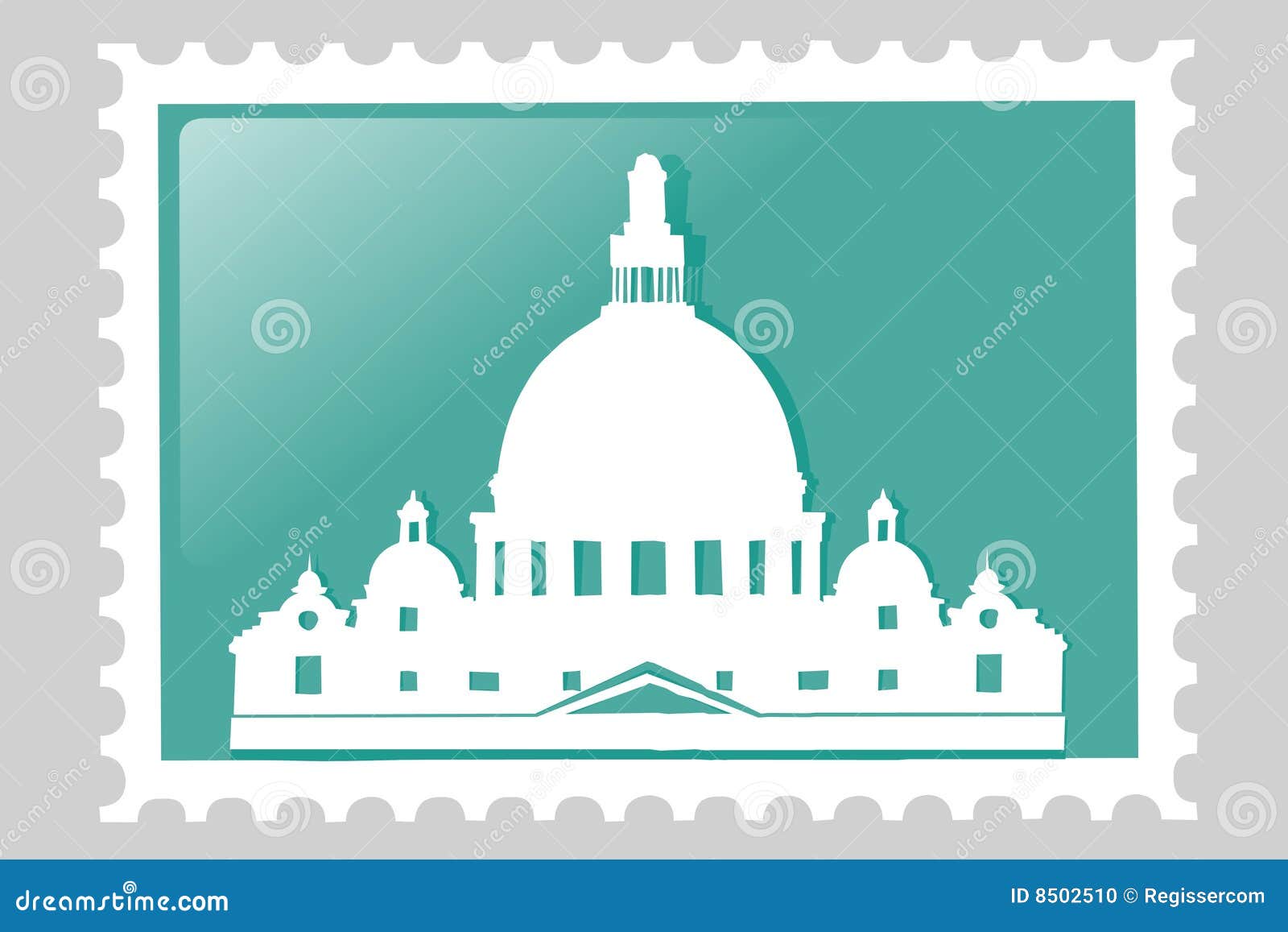 Venice. Postage stamp. stock illustration. Illustration of famous - 8502510