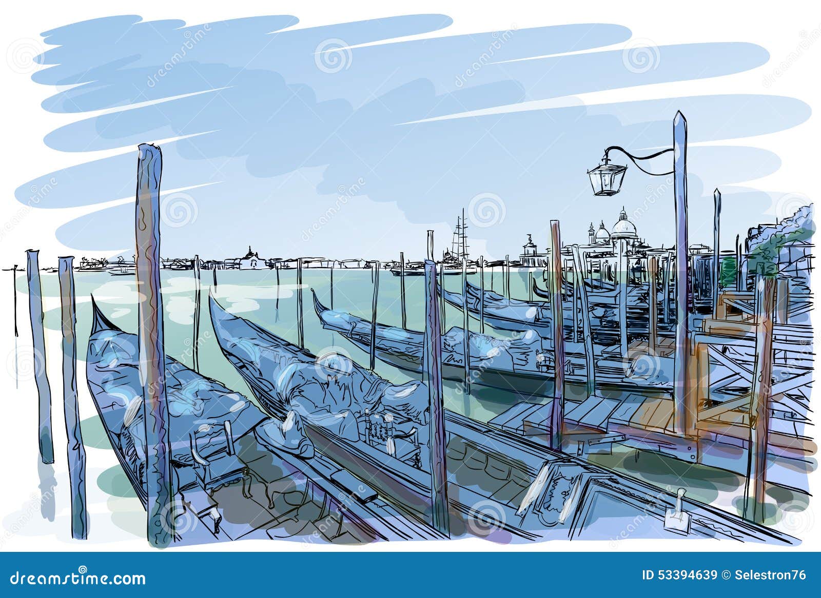 Venice. Quay Piazza San Marco Stock Vector - Illustration of bridge ...