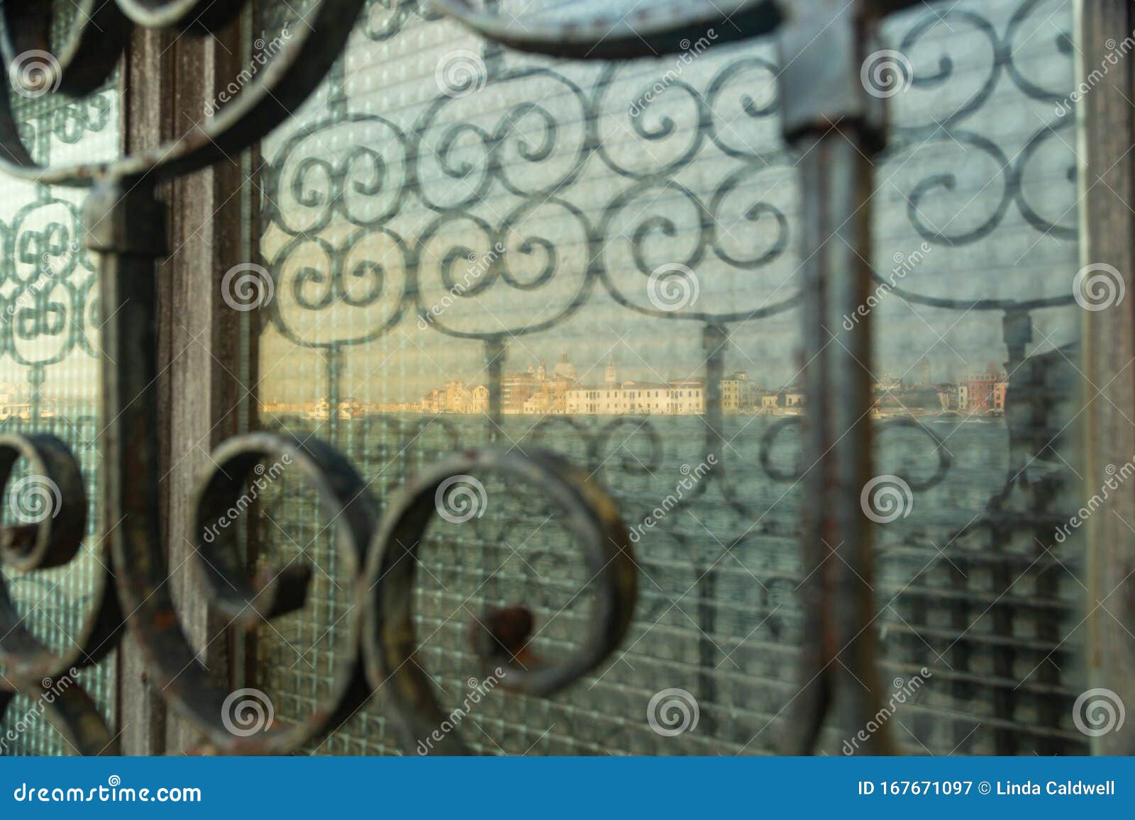 View of Venice Reflected in a Window Stock Image - Image of window ...