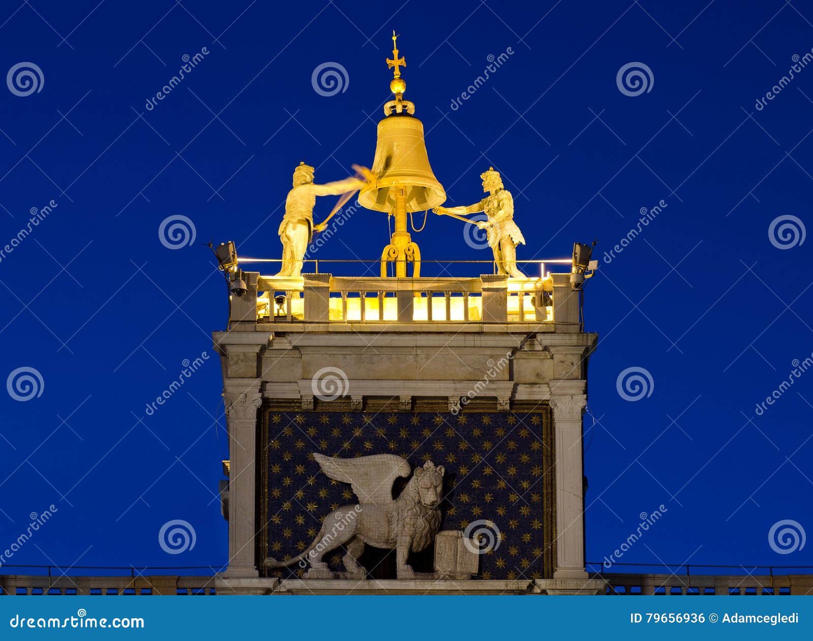 Venice S Symbol the Winged Lion on the Bell Tower Stock Photo - Image ...