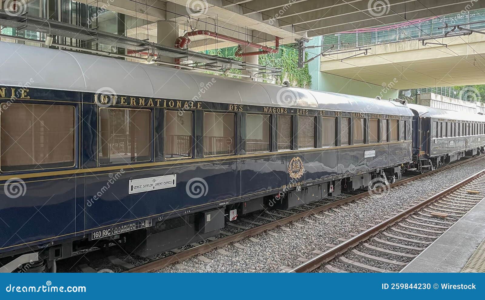Venice Simplon Orient Express Train Captured on Train Tracks Editorial ...
